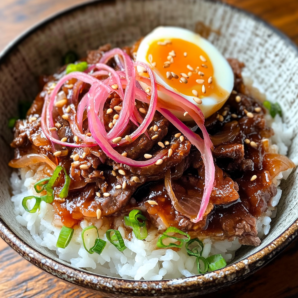 Beef Donburi with Japanese BBQ Sauce