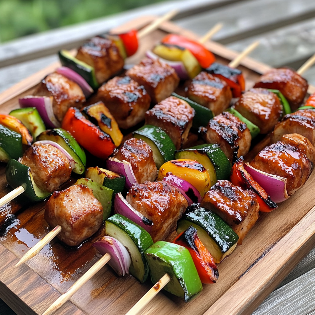 Classic Grilled BBQ Pork Kabobs