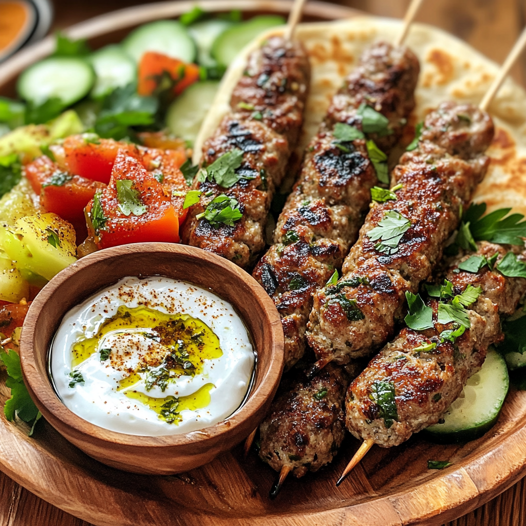 Spiced Beef Kofta with Yogurt Sauce
