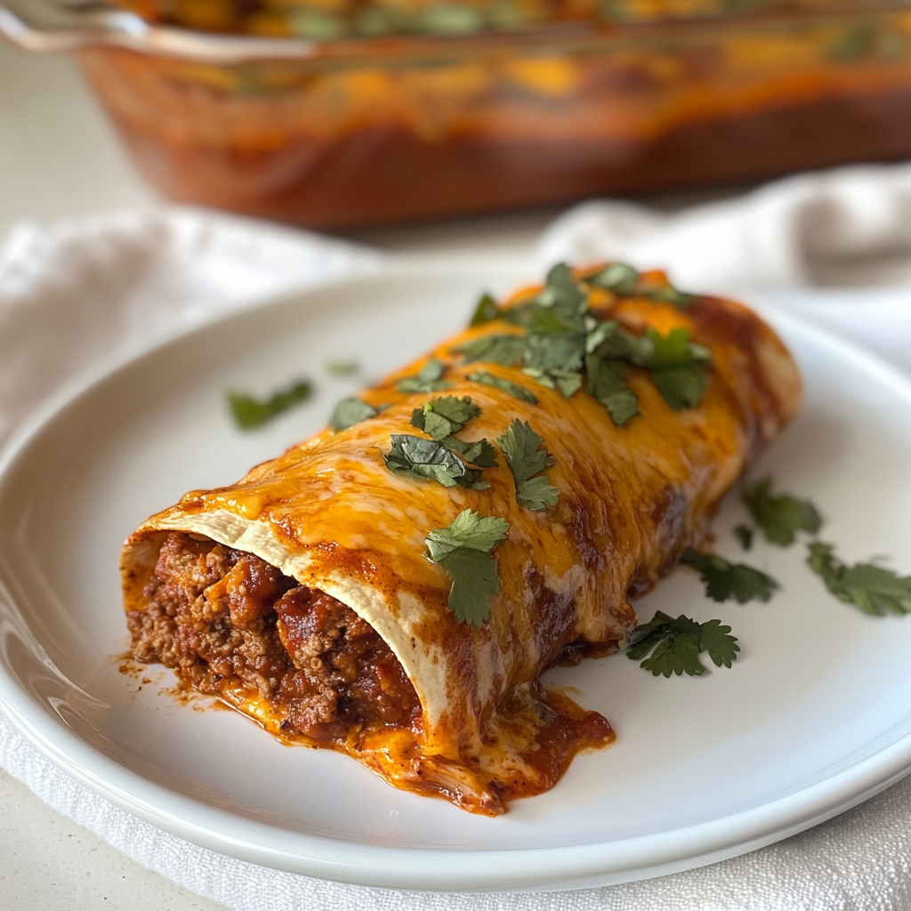 Low-Carb Comfort: Keto-Friendly Beef Enchiladas with Cheese Sauce