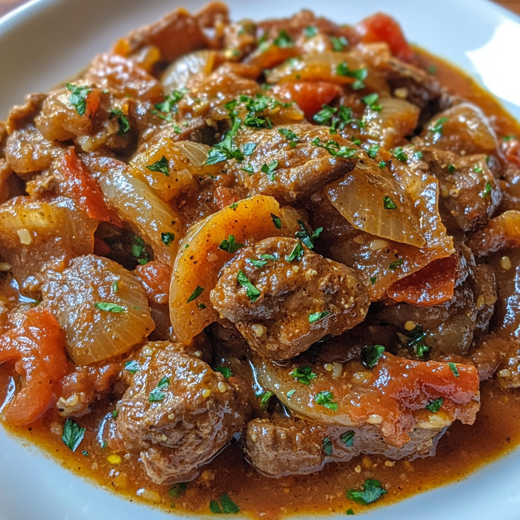 Savory Lamb Liver with Onion and Tomato: A Bold and Hearty Delight
