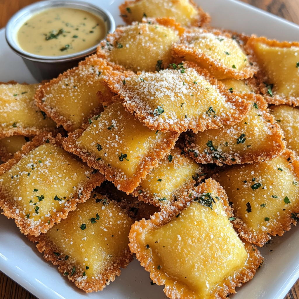 Spicy Fried Ravioli with Jalapeño Cream Sauce: A Crispy, Creamy Delight