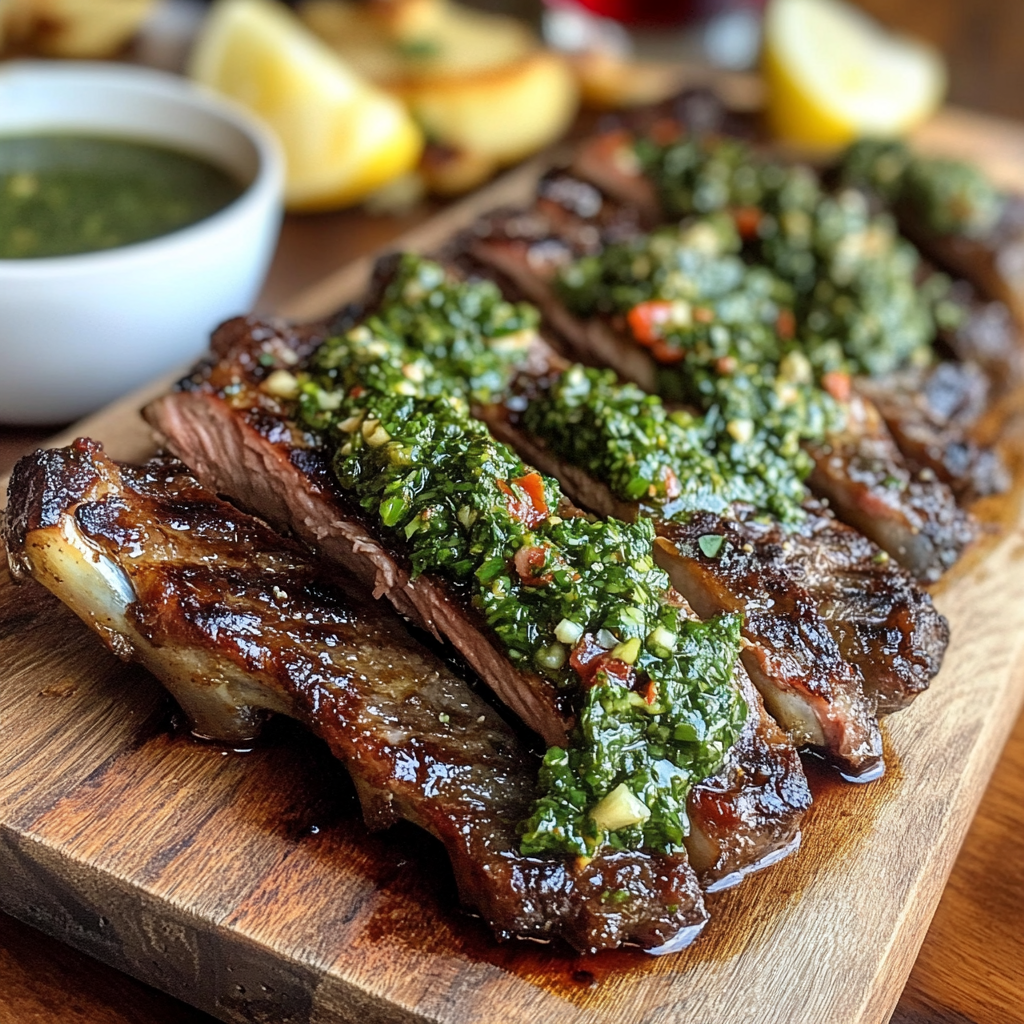 Argentine Flanken Ribs with Chimichurri: A Smoky-Grilled Masterpiece