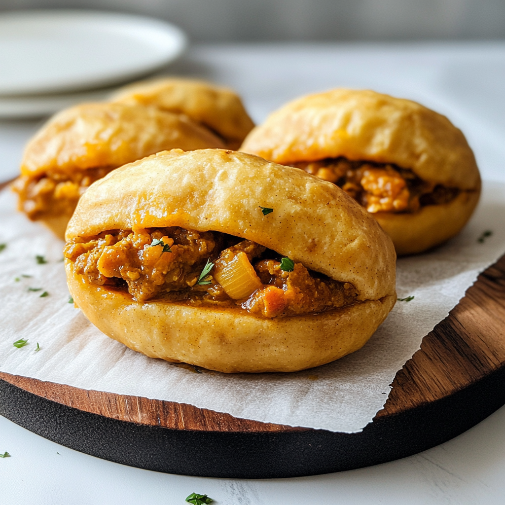 Golden Vetkoek with Curried Chicken Filling: A South African Classic