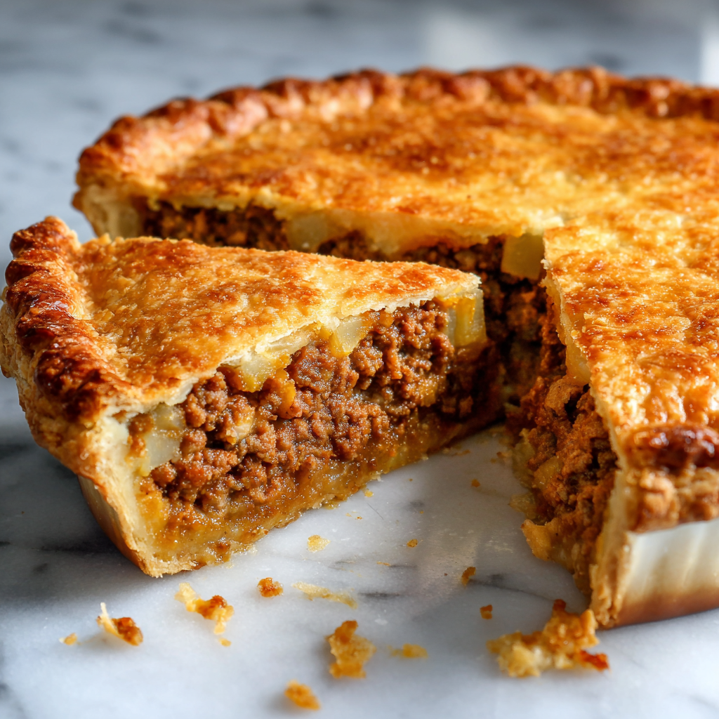 Cozy Quebec Meat Pie with Spiced Pork and Flaky Crust