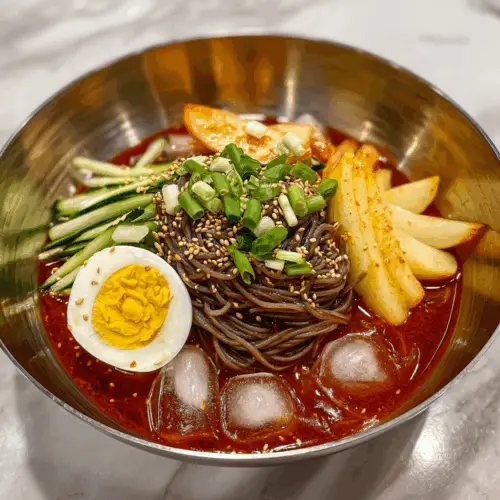 Spicy Bibim Naengmyeon with Gochujang Sauce: The Ultimate Korean Cold Noodle Experience