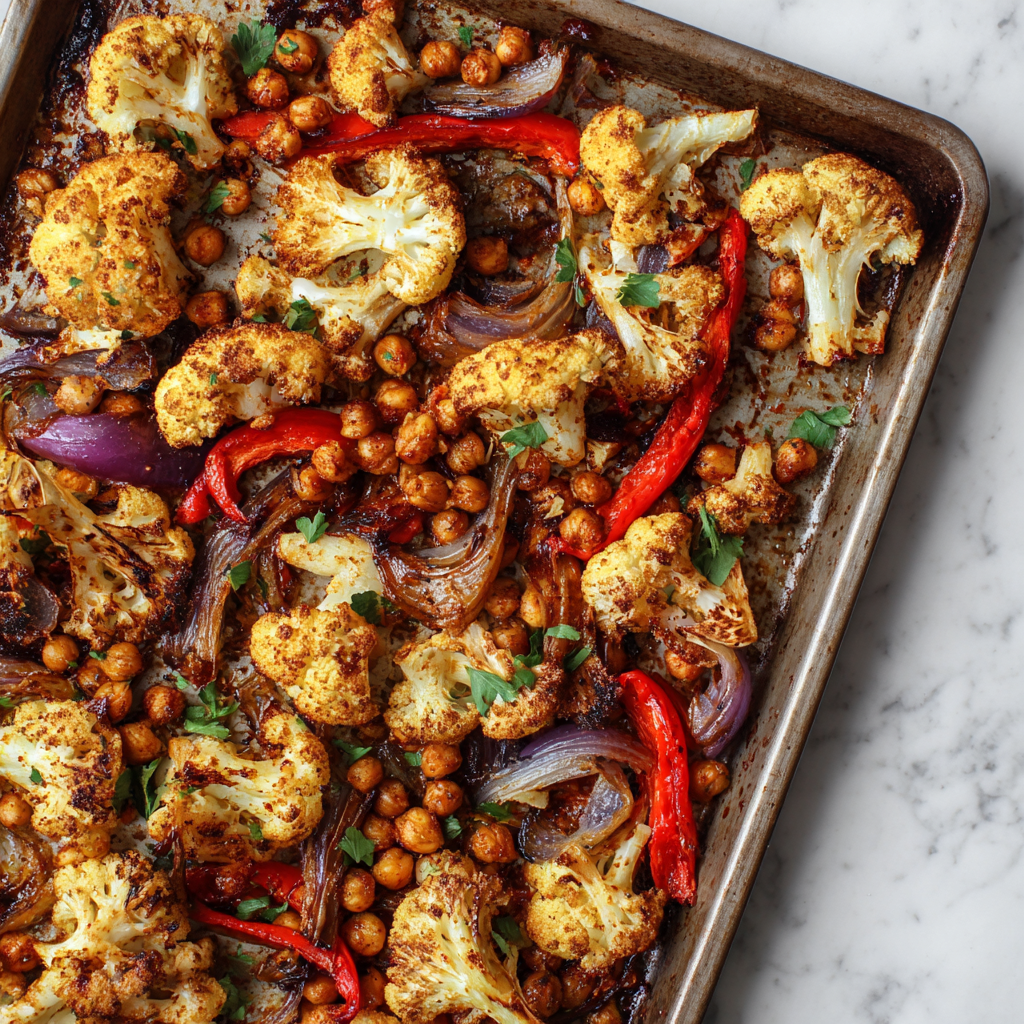 Golden Cauliflower & Chickpea Sheet Pan Bake: A One-Pan Weeknight Hero