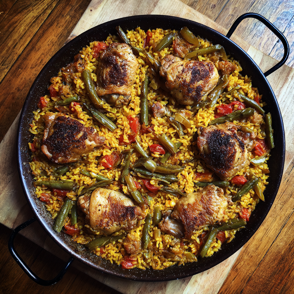 Paella Valenciana with Chicken, Green Beans, and Saffron: A Timeless ...