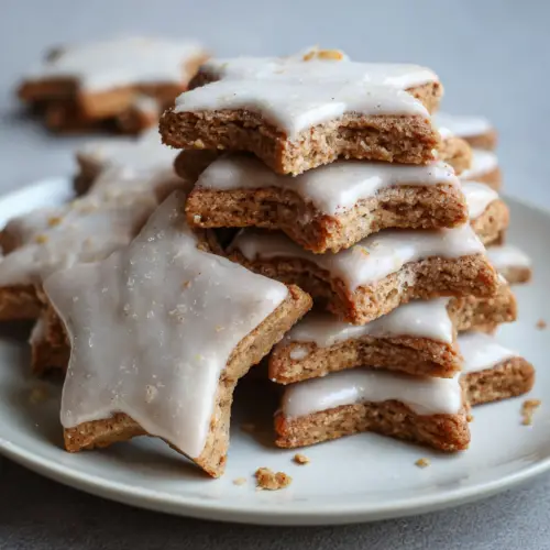 German Zimtsterne Cinnamon Star Cookies with Almond Flour