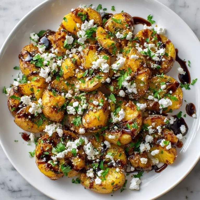 Balsamic Glazed Smashed Potatoes with Feta: A Crispy, Tangy, and Creamy ...