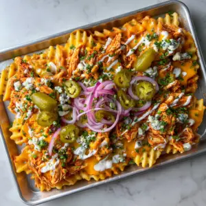 Buffalo Chicken Loaded Waffle Fries: The Ultimate Game-Day Snack