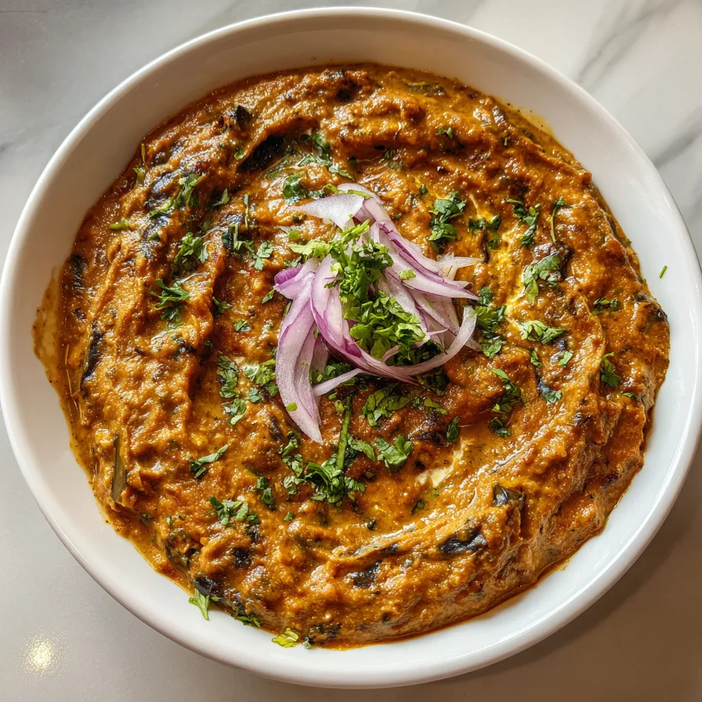 Creamy Baingan Bharta Mashed Eggplant Curry Dish - The Hungry Goddess