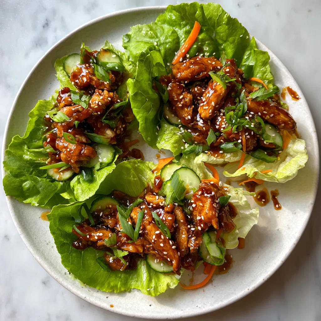 Healthy Mongolian Chicken Lettuce Wraps - The Hungry Goddess