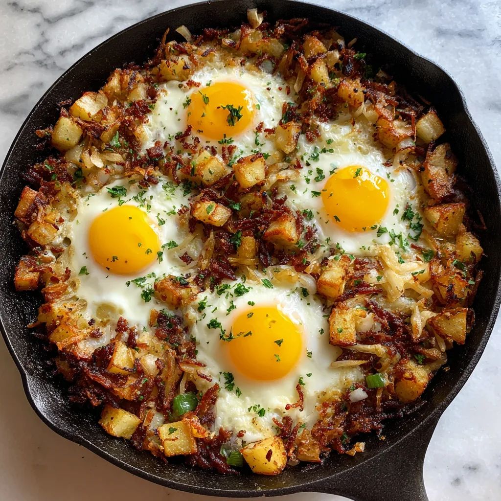 One-Pan Corned Beef Hash Breakfast Skillet - The Hungry Goddess