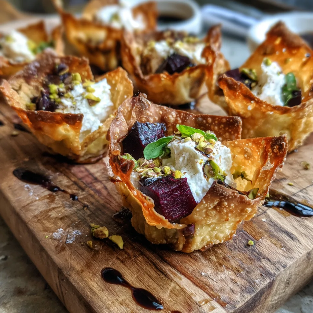 Roasted Beet and Burrata Appetizer Cups - The Hungry Goddess