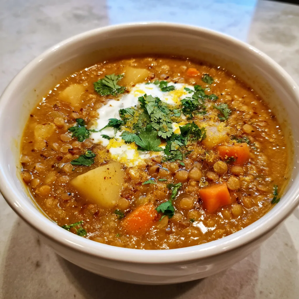 Spiced Moroccan Lentil Soup: Healthy and Flavorful - The Hungry Goddess